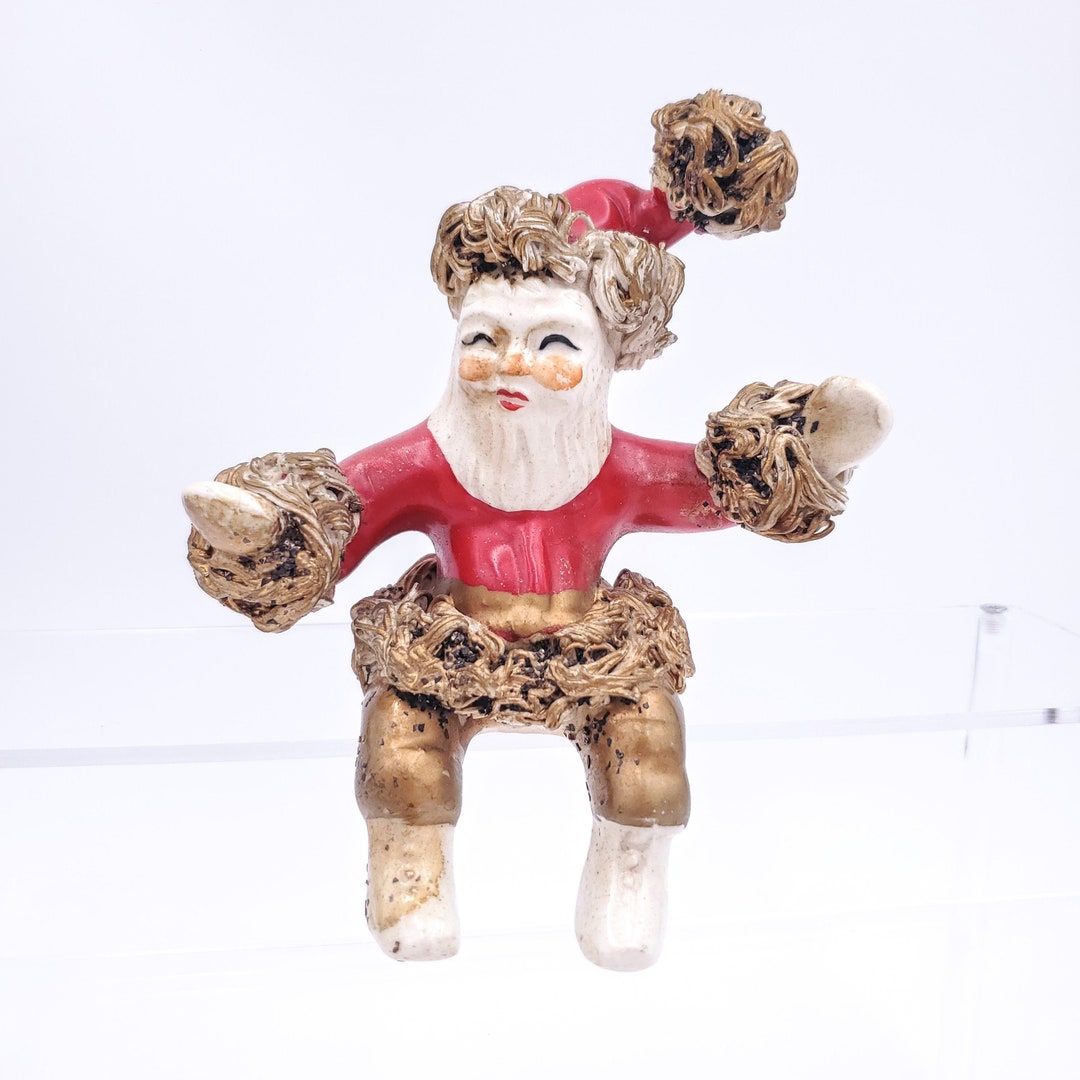 Vintage Spaghetti Santa Claus Shelf Sitter Figurine, 1950s Christmas ...
