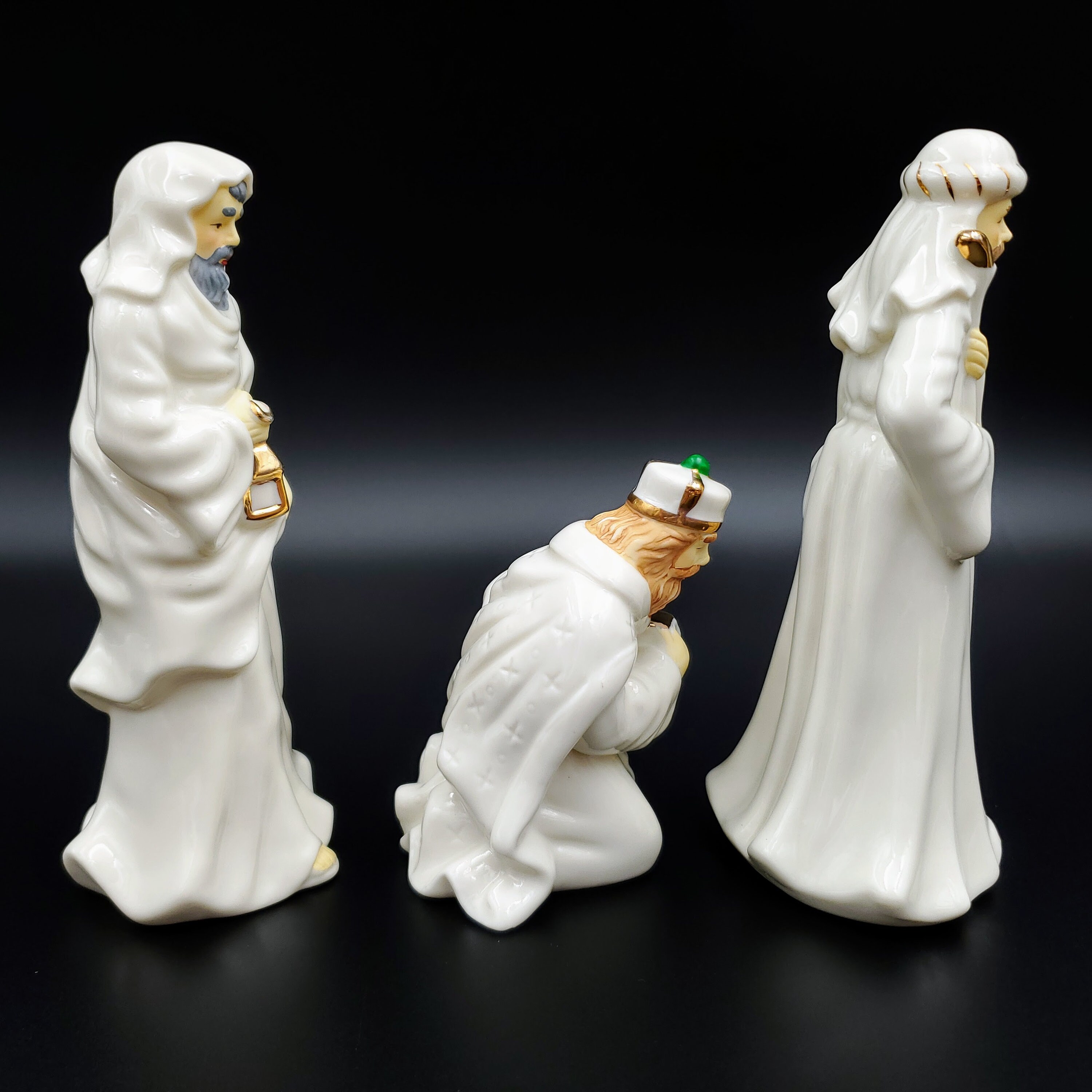 Three Wise Men Kings Nativity Set Figurines, Glazed Ceramic Nativity ...