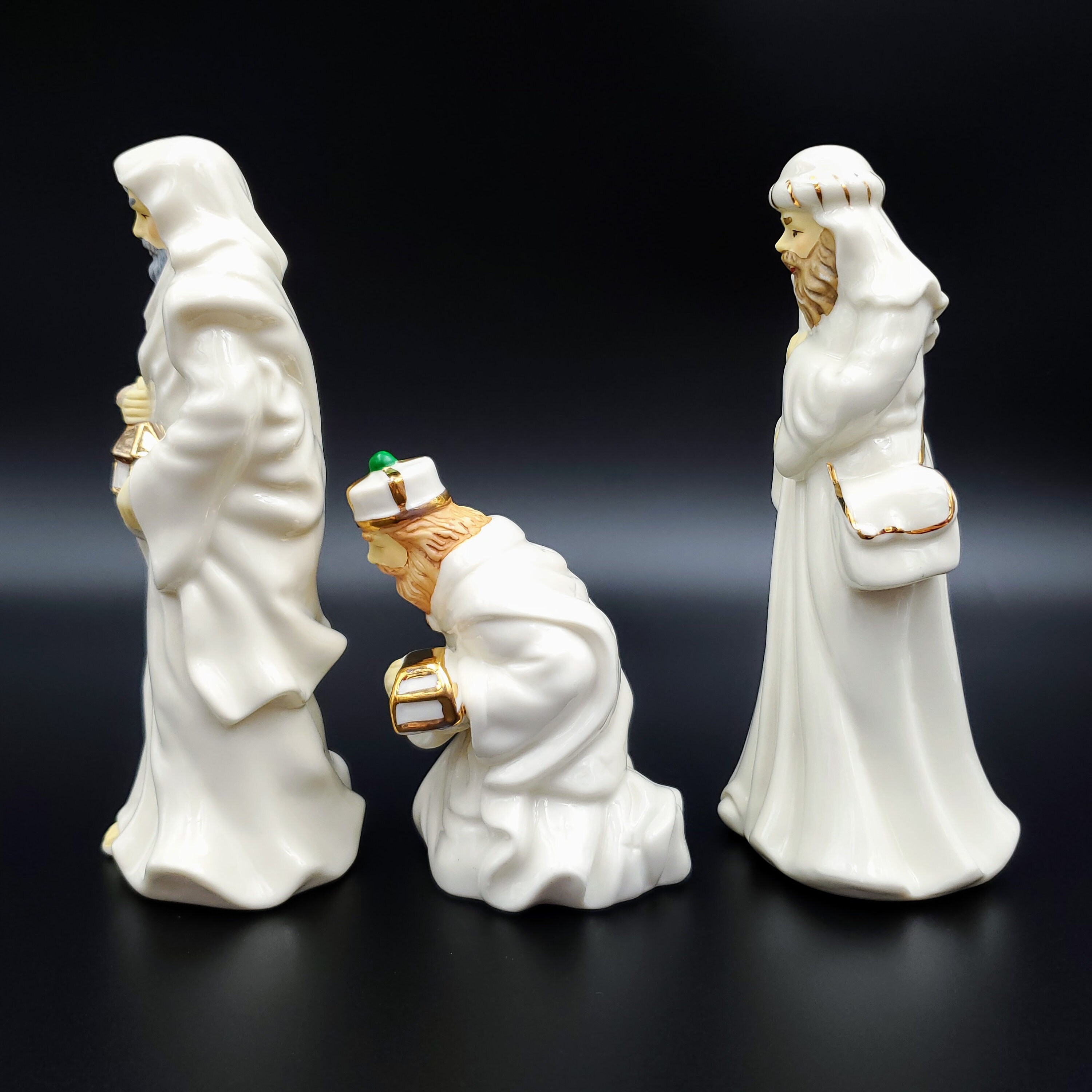 Three Wise Men Kings Nativity Set Figurines, Glazed Ceramic Nativity ...
