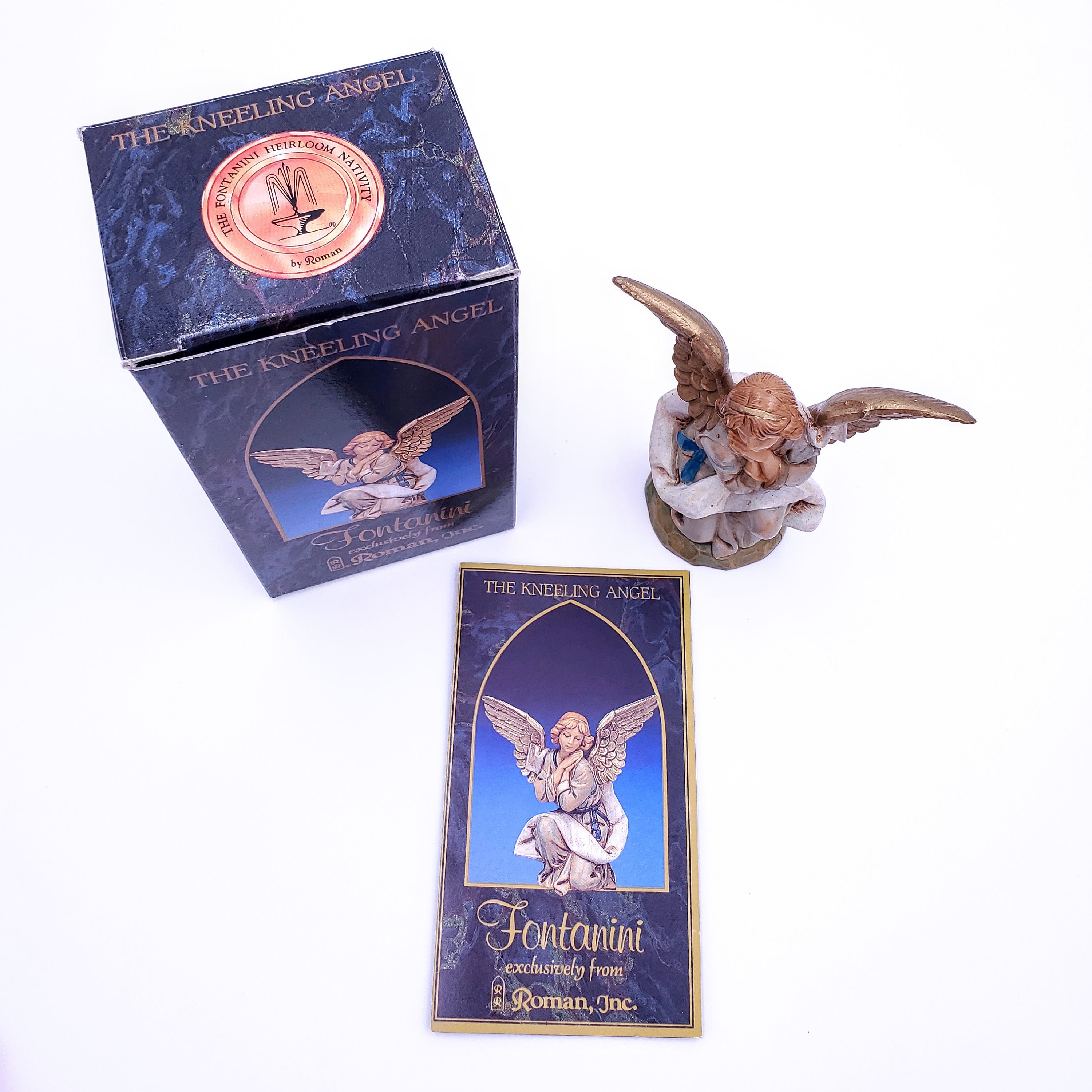 Vintage Fontanini Nativity Kneeling Angel From Roman Inc, Collectible ...