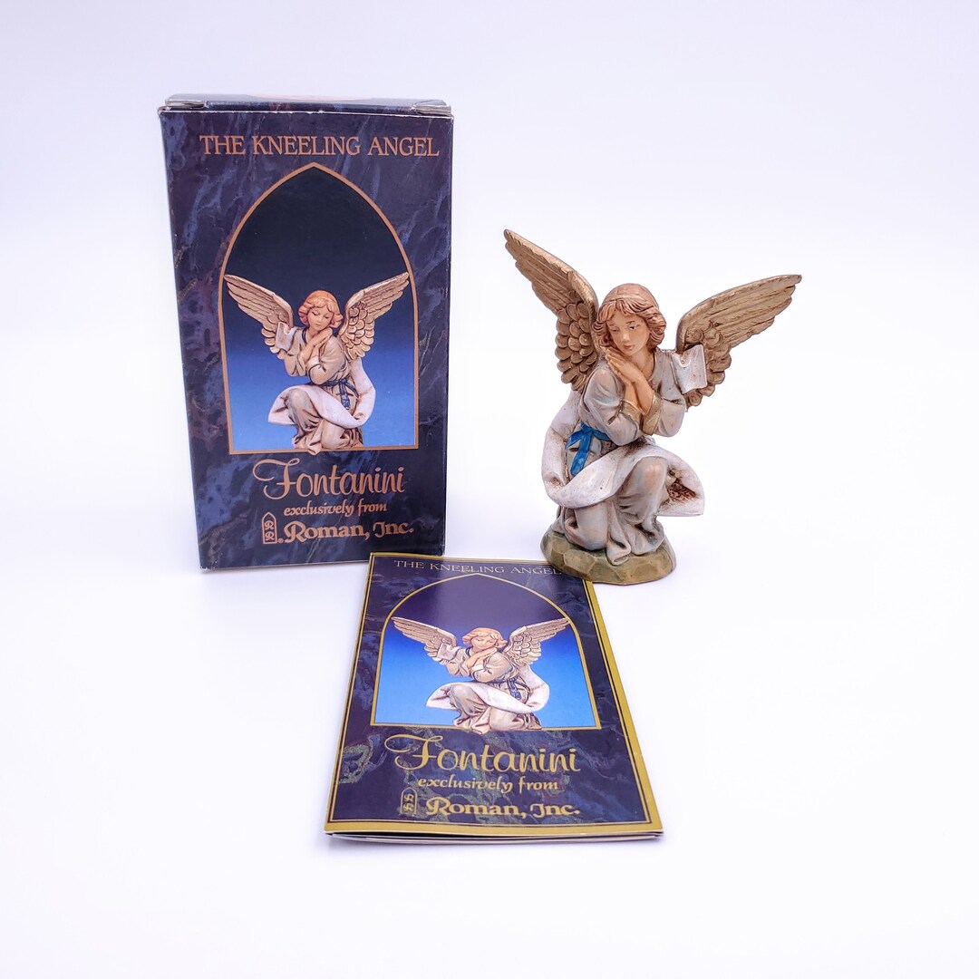 Vintage Fontanini Nativity Kneeling Angel From Roman Inc, Collectible ...