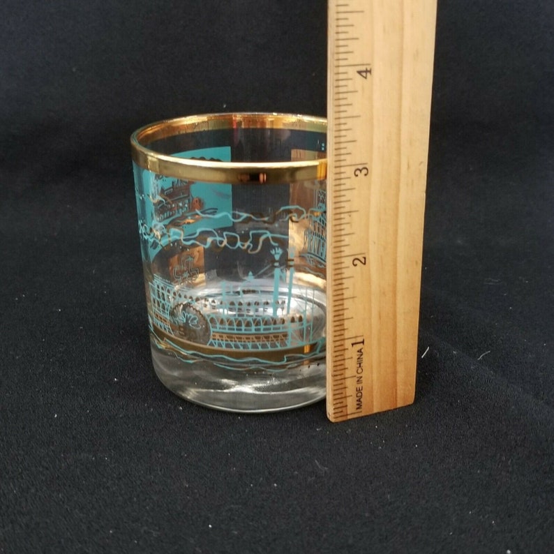 Vintage Libby 22kt Gold Rimmed Southern Comfort Steamboat 7 Glasses 1 ...