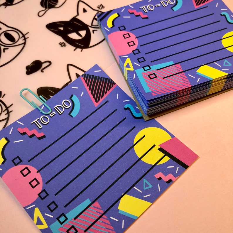 90s Theme Checklist Memo Pad Retro To-do Handmade Stationery - Etsy