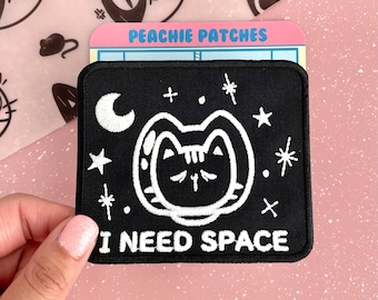 Not of This World, Alien Cat Iron on Patch for Clothes, Backpacks, Bags ...