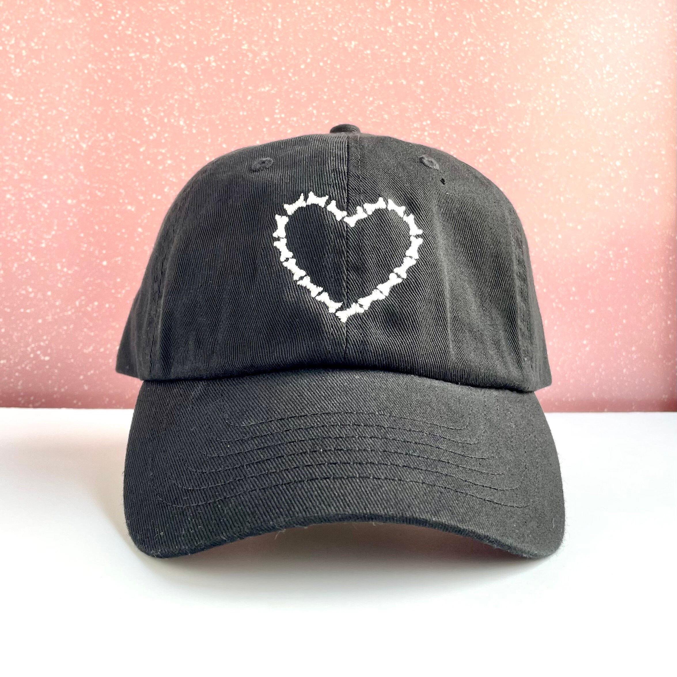 Glow in the Dark Skeleton Bone Heart Embroidered Hat - Etsy