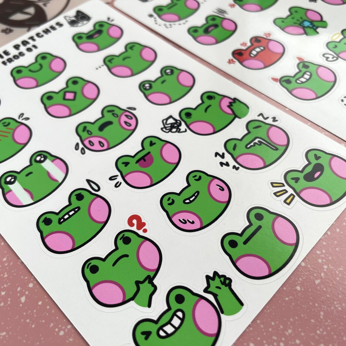 2 Pack Frog Planner Sticker Sheets Glossy Bujo Sticker Set Etsy