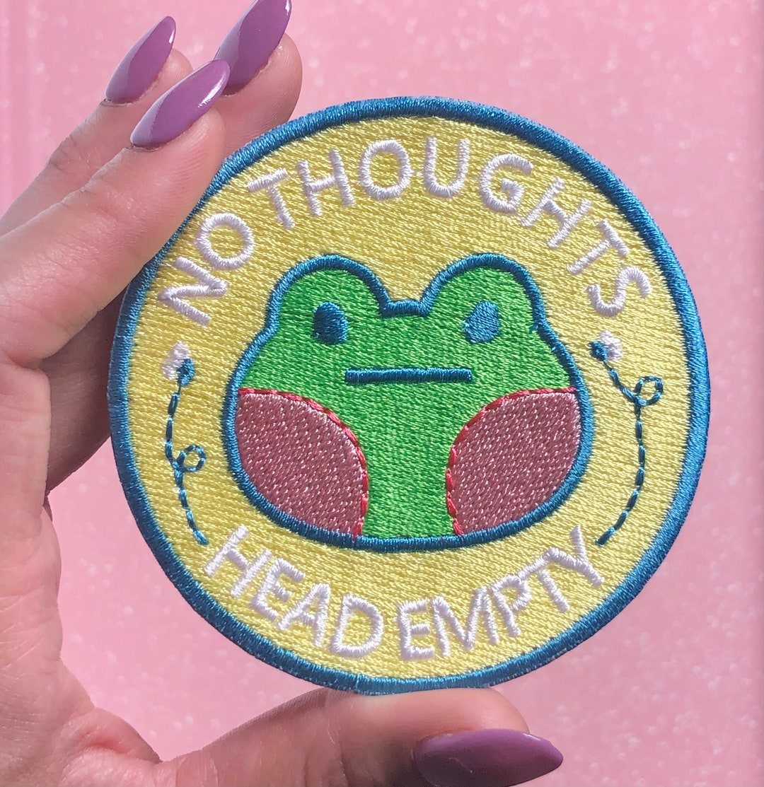 No Thoughts Head Empty, Cute Frog Iron on Patch for Clothes, Backpacks ...