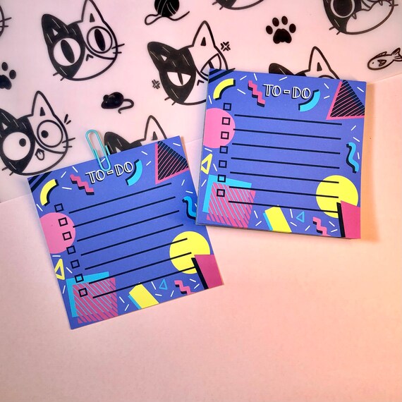 90s Theme Checklist Memo Pad Retro To-do Handmade Stationery | Etsy