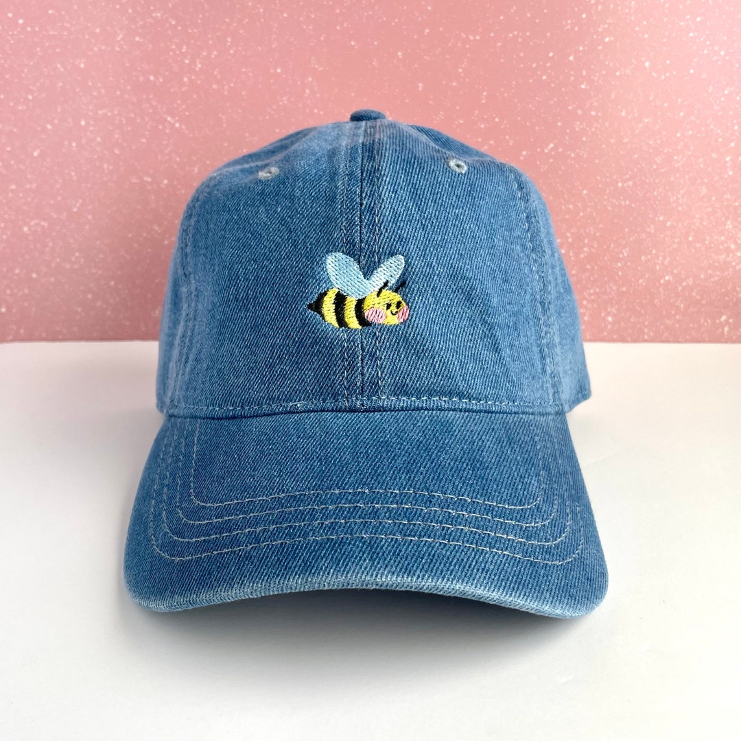 Happy Bee Embroidered Hat With Adjustable Strap Back, Adult Unisex ...