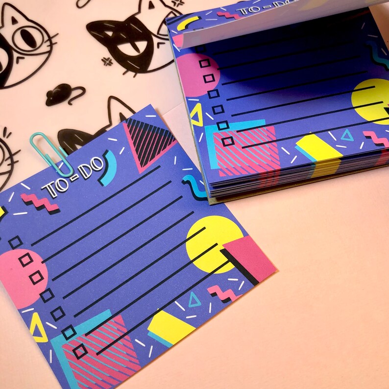 90s Theme Checklist Memo Pad Retro To-do Handmade Stationery | Etsy