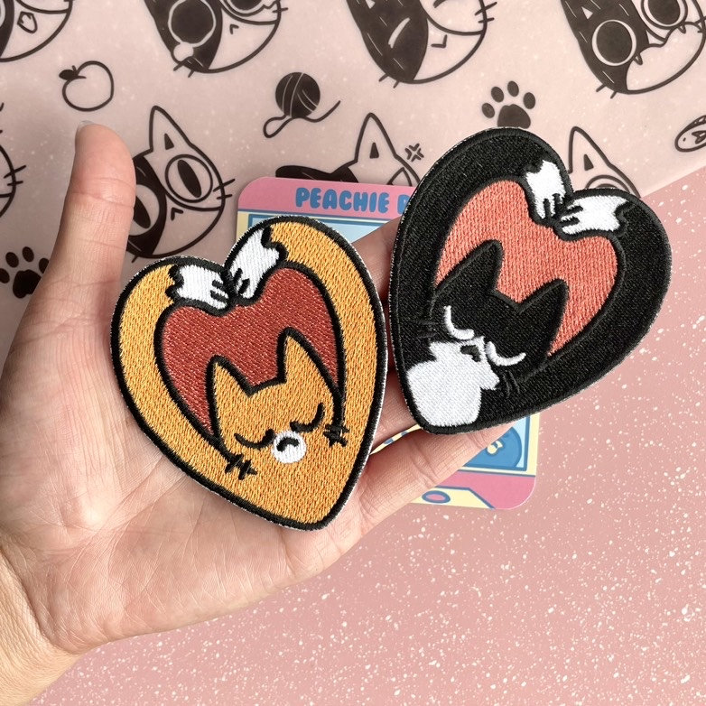 Heart Symbol Cat Iron on Patch for Clothes Backpacks Hats - Etsy