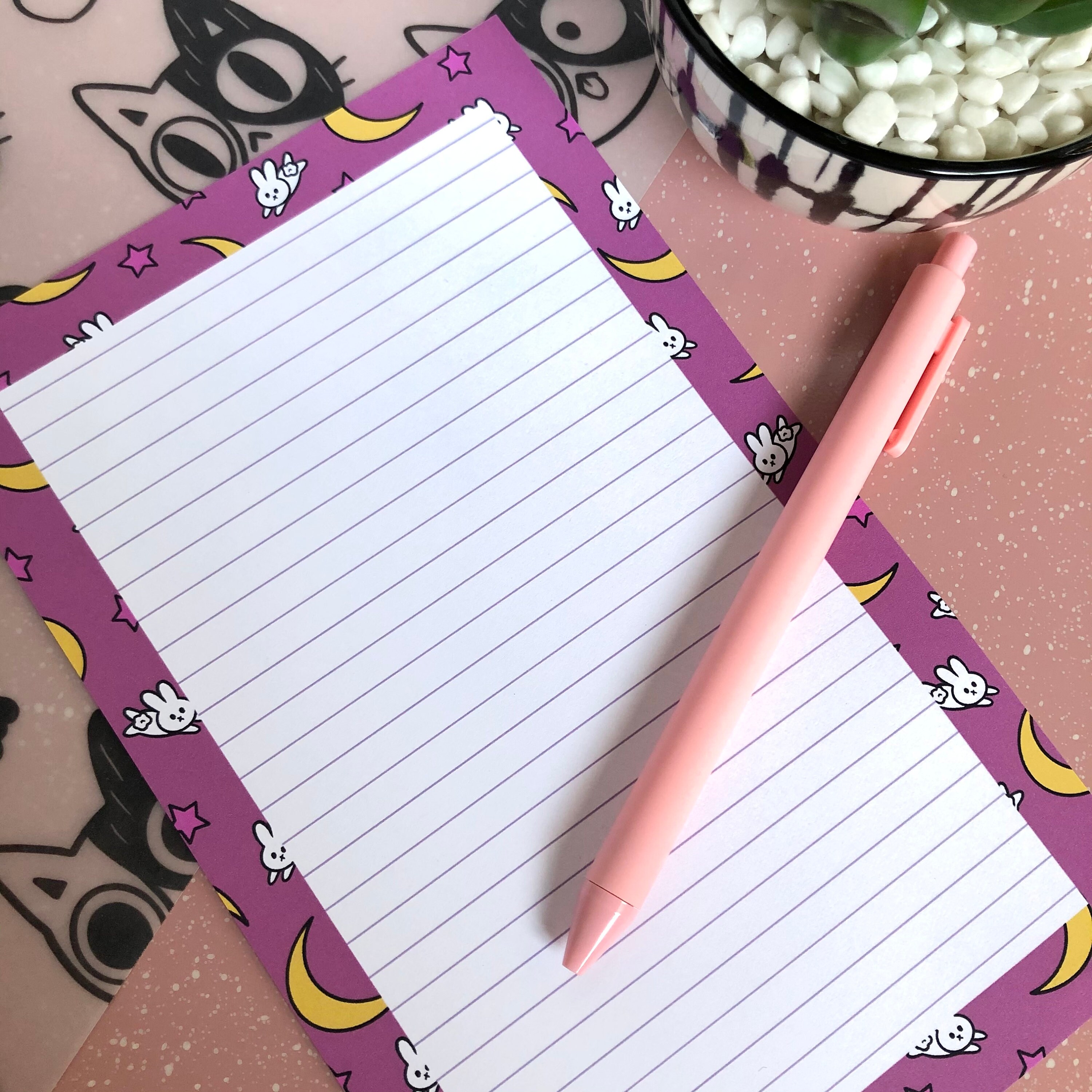 Sailor Moon Moon Bunny Notepad Kawaii Desktop Handmade | Etsy