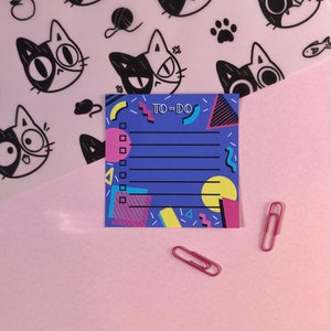 90s Theme Checklist Memo Pad, Retro To-do Handmade Stationery Notepads ...