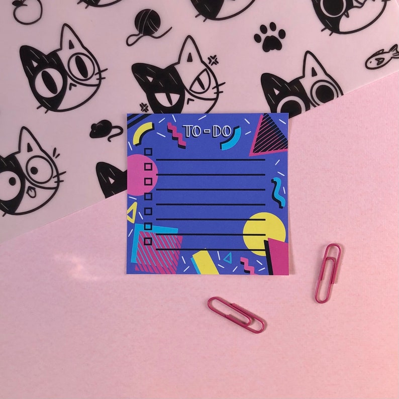 90s Theme Checklist Memo Pad Retro To-do Handmade Stationery | Etsy