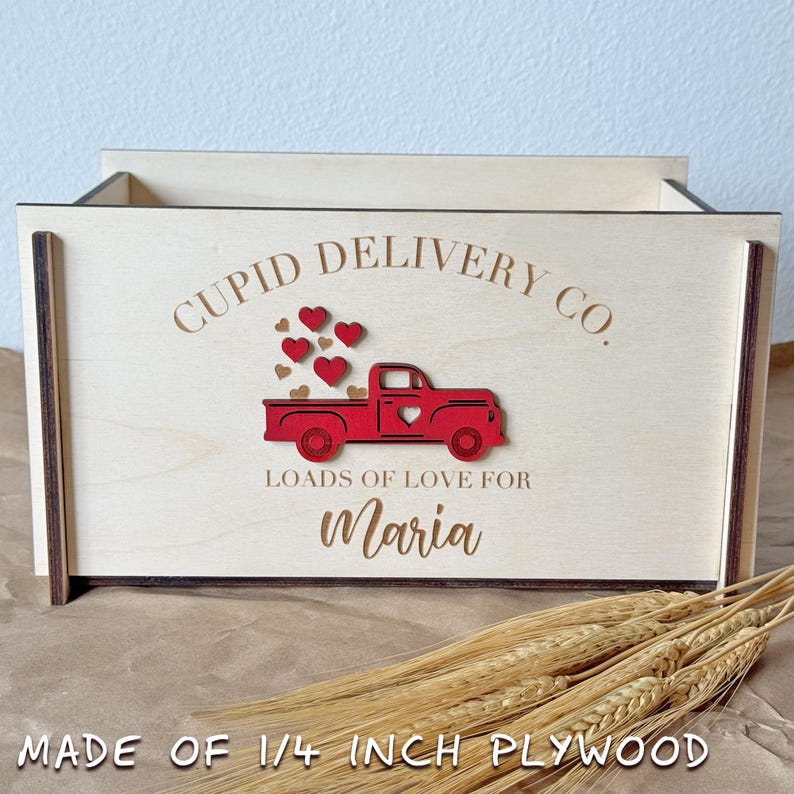 Valentines Day Box, Personalized Gift Crate W/ Name, Valentine's Decor ...