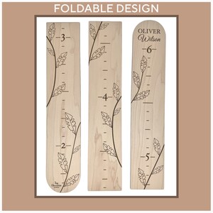 Wood Height Chart for Wall With 3D Animals Markers 6 Ft Personalized ...