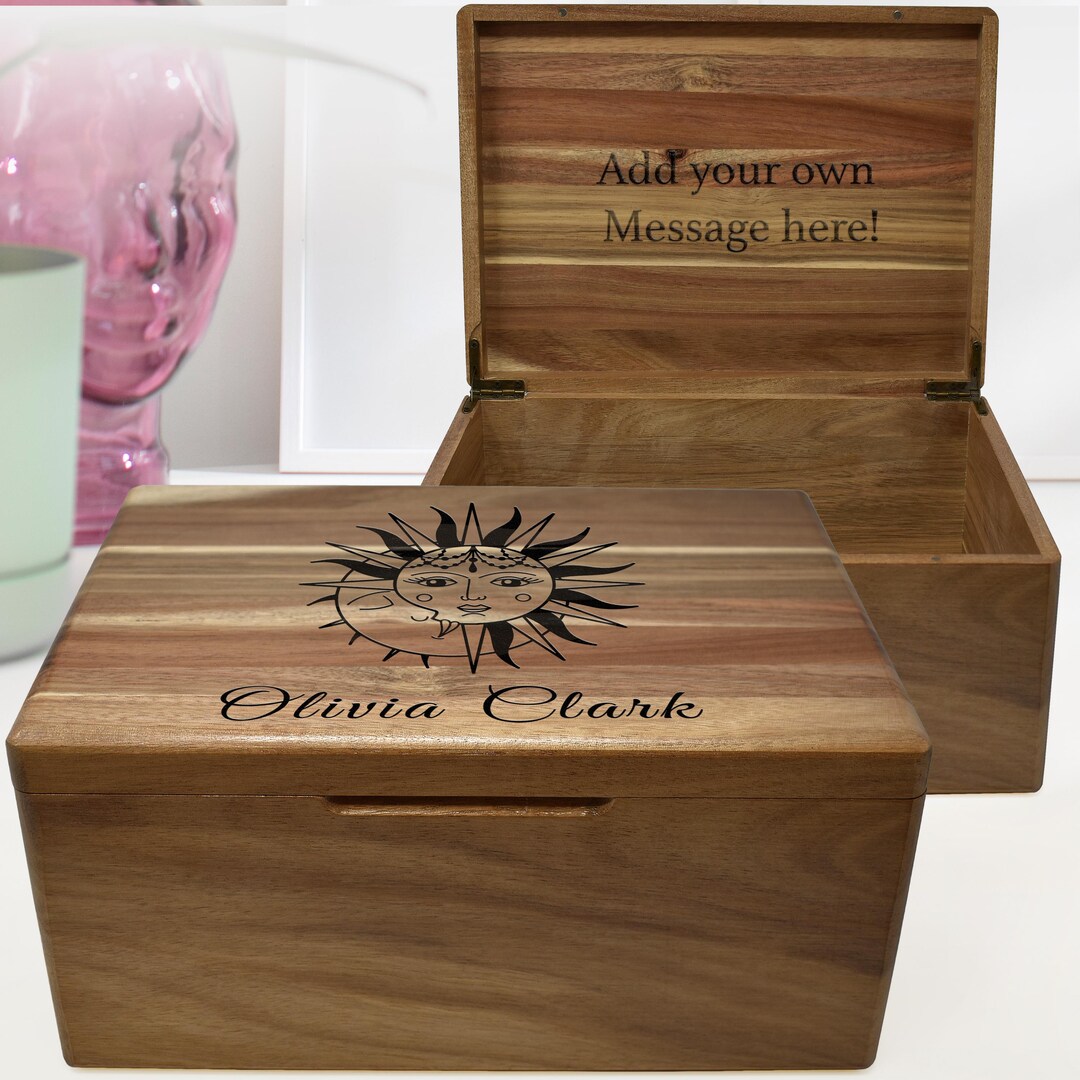 Personalized Sun and Moon Box, Storage for Crystals and Stones, Magic ...