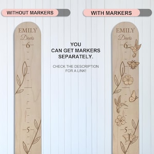 Personalized Wooden Growth Chart for Wall - Custom Name Wood Height ...