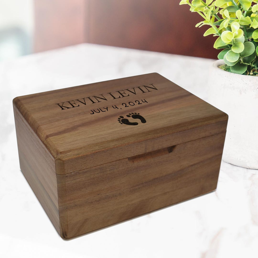 Wooden Keepsake Box for Baby Personalized, Baby Memory Box, New Baby ...