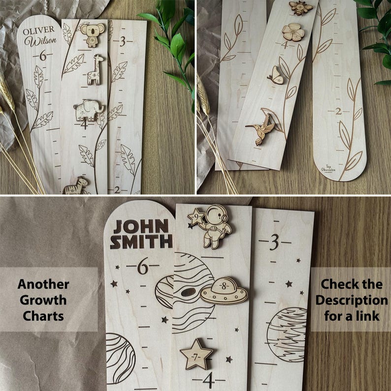 Wood Growth Chart Wall, Baby Girl Gift, Nursery Wall Art, Girls Room ...