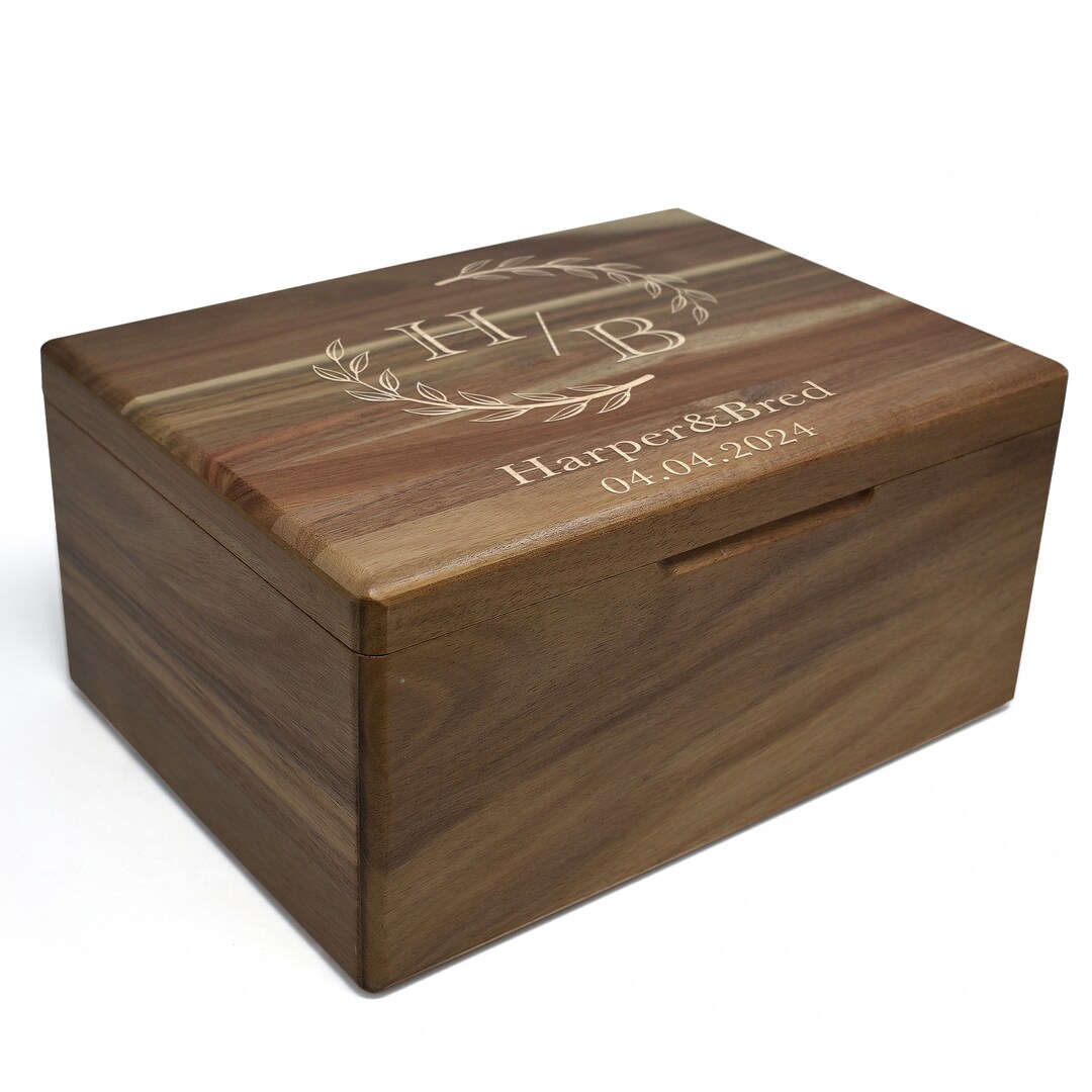 Personalized Acacia Keepsake Box Wedding Keepsake Box Large, Wedding ...