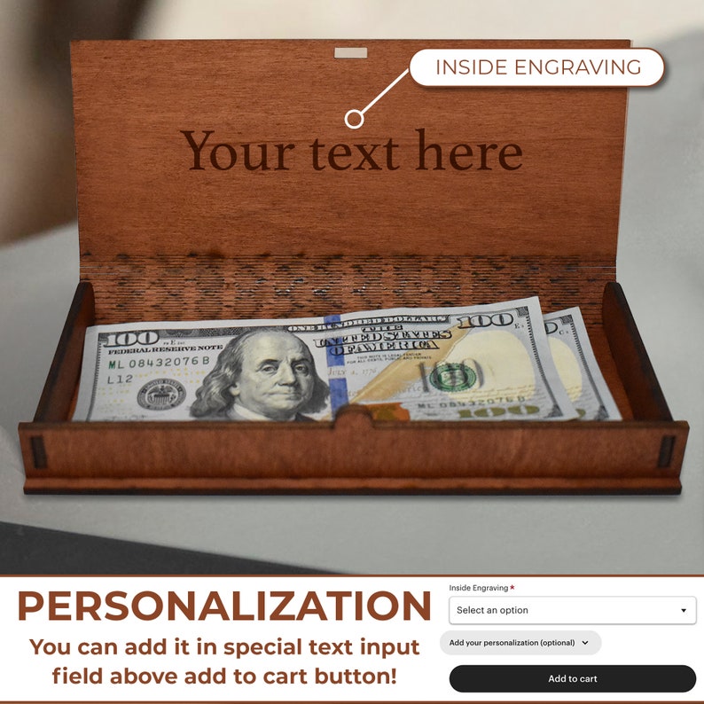 Money Gift Boxes for Cash Birthday With Custom Message - Personalized ...