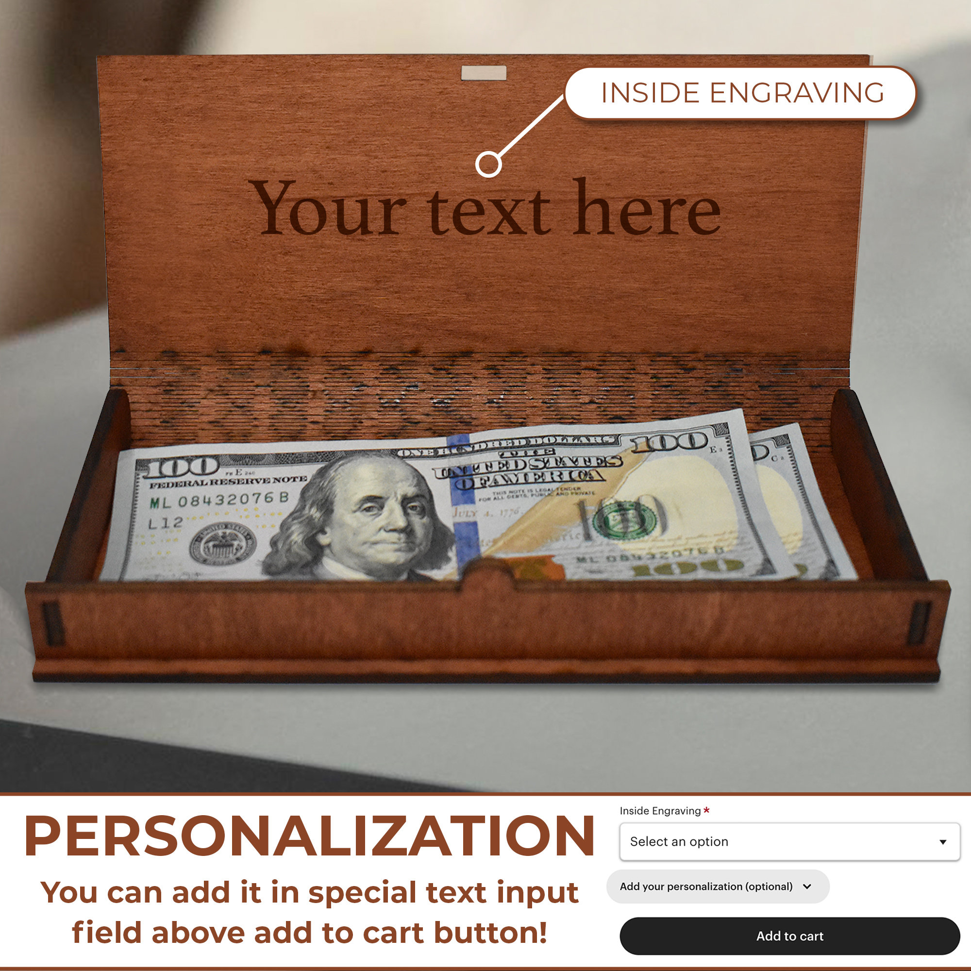Money Gift Boxes for Cash Birthday With Custom Message - Personalized ...