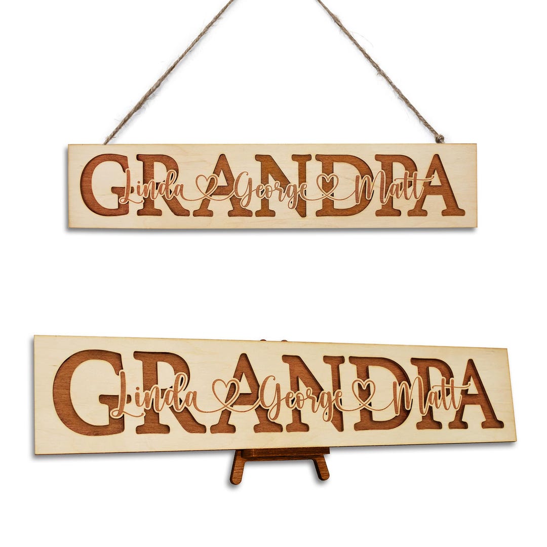 Personalized Gifts for Grandpa, Custom Grandpa Gift, Wooden Grandpa ...