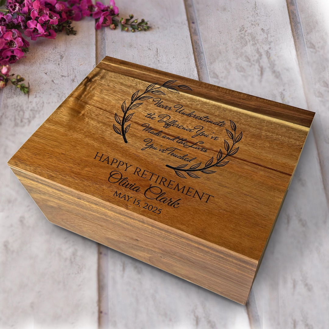 Happy Retirement Keepsake Box - Custom Retirement Gifts for Teacher ...
