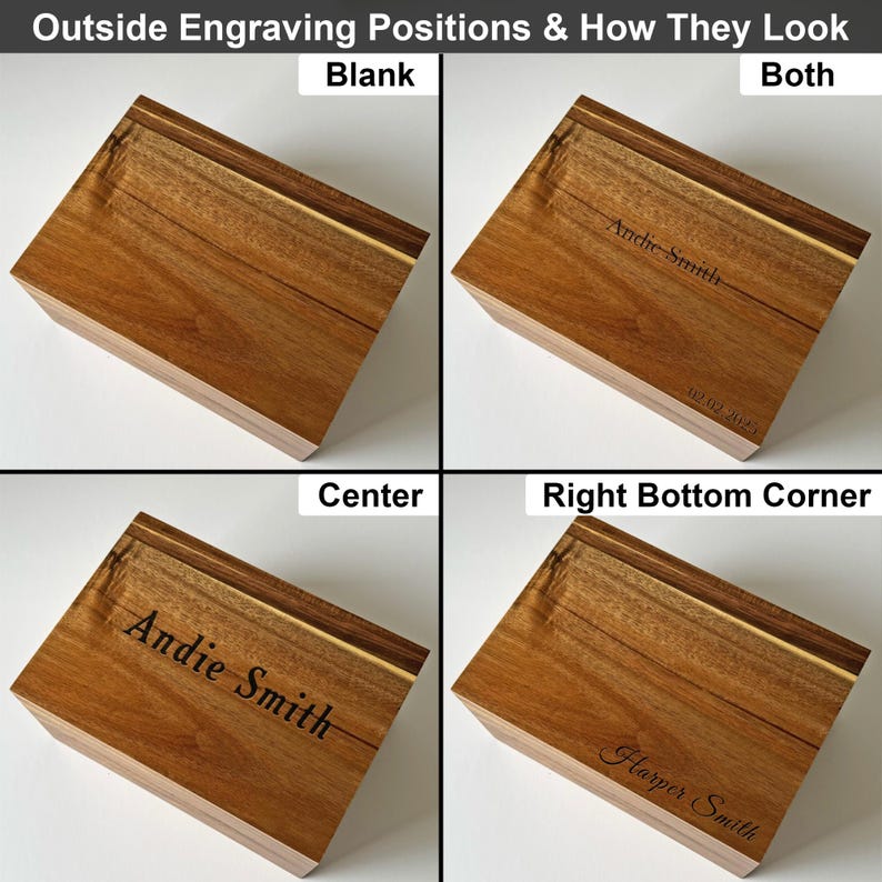 Unique Wooden Box - Keepsake Box Personalized, Secret Message, Large ...
