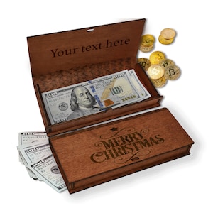Christmas Money Holder Custom Engraved, Xmas Money Gift Box for Cash ...