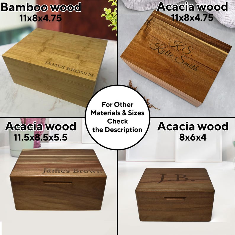 Unique Wooden Box - Keepsake Box Personalized, Secret Message, Large ...