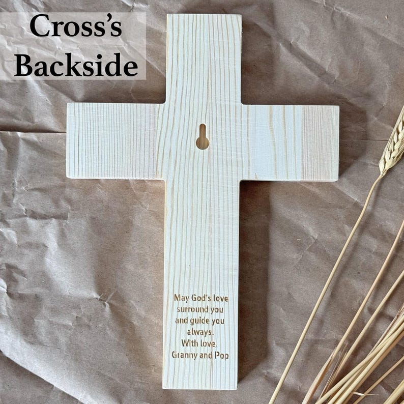 Personalized Baptism Cross W/ Name, Kids Christian Gift, Engraved ...