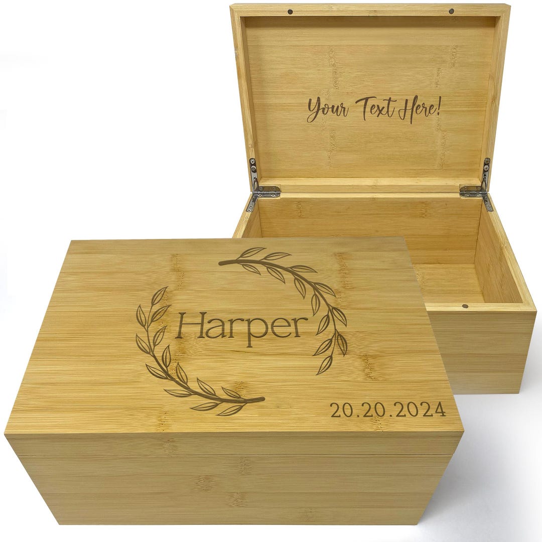 Personalized Baby Keepsake Box, New Baby Gift for Newborn, Engraved ...