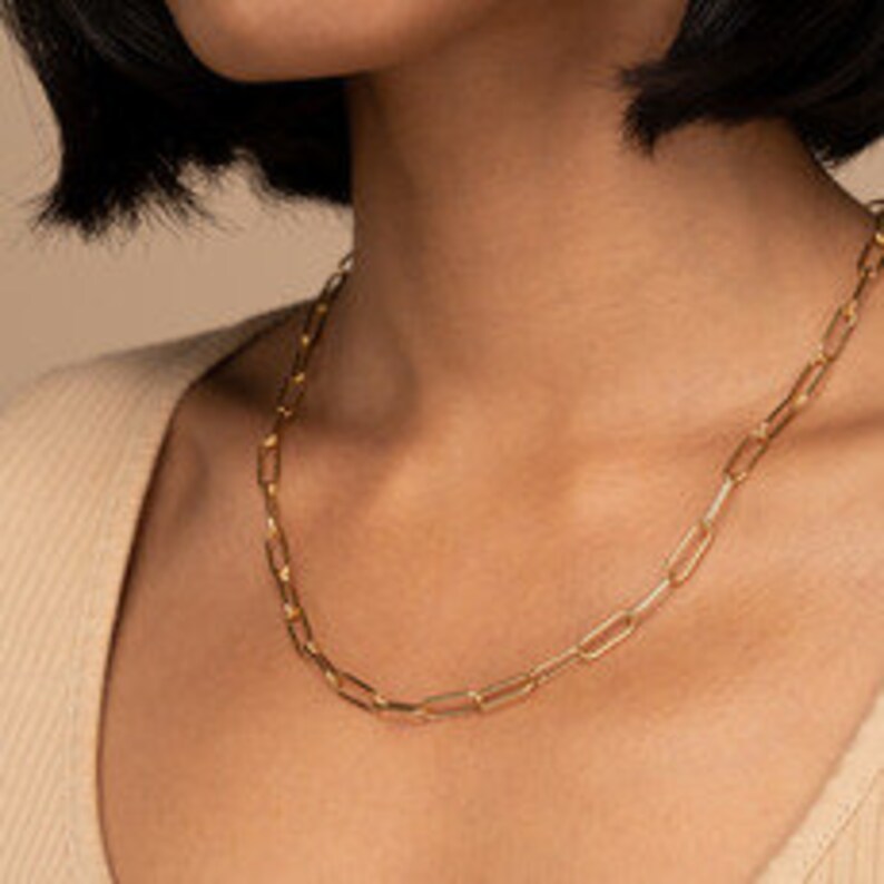Simple Thin Link Chain Necklace Layering Necklace Gold - Etsy