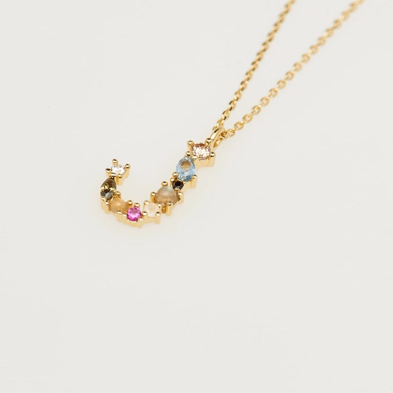 Initial Letter J Pendant Initials Spring Charm Pendant in 18K Gold ...
