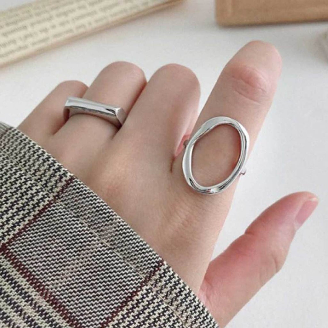 Anello ovale grande aperto Anello estivo Anello cerchio - Etsy Italia