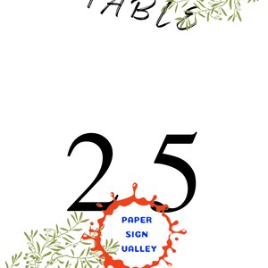 Printable Table Numbers Party Table Numbers Modern Printable - Etsy