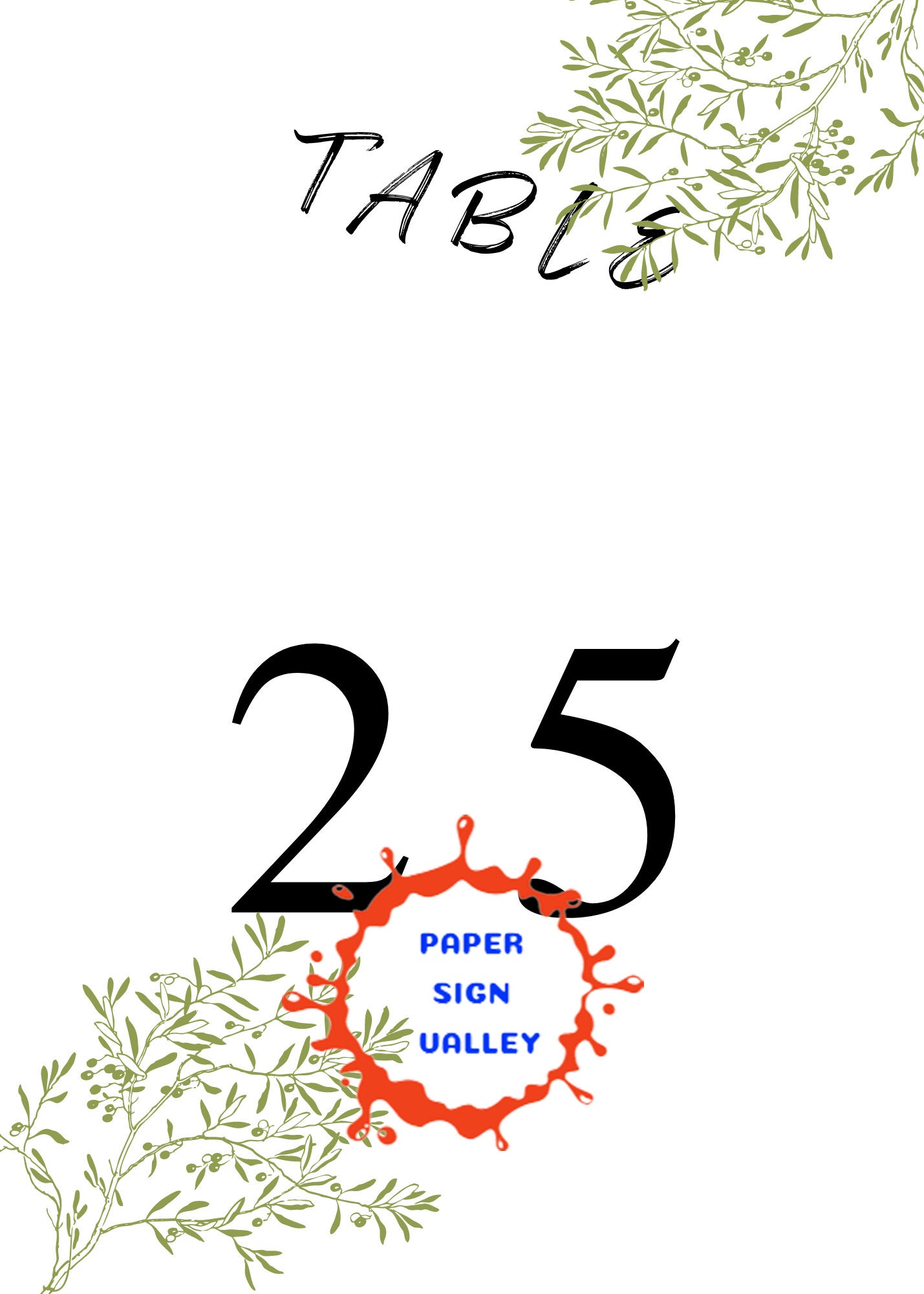 Printable Table Numbers, Party, Table Numbers Modern Printable Table ...