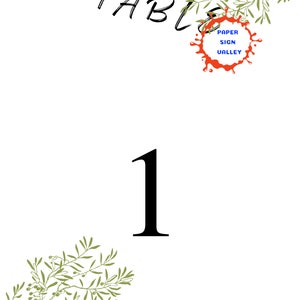 Printable Table Numbers, Party, Table Numbers Modern Printable Table ...