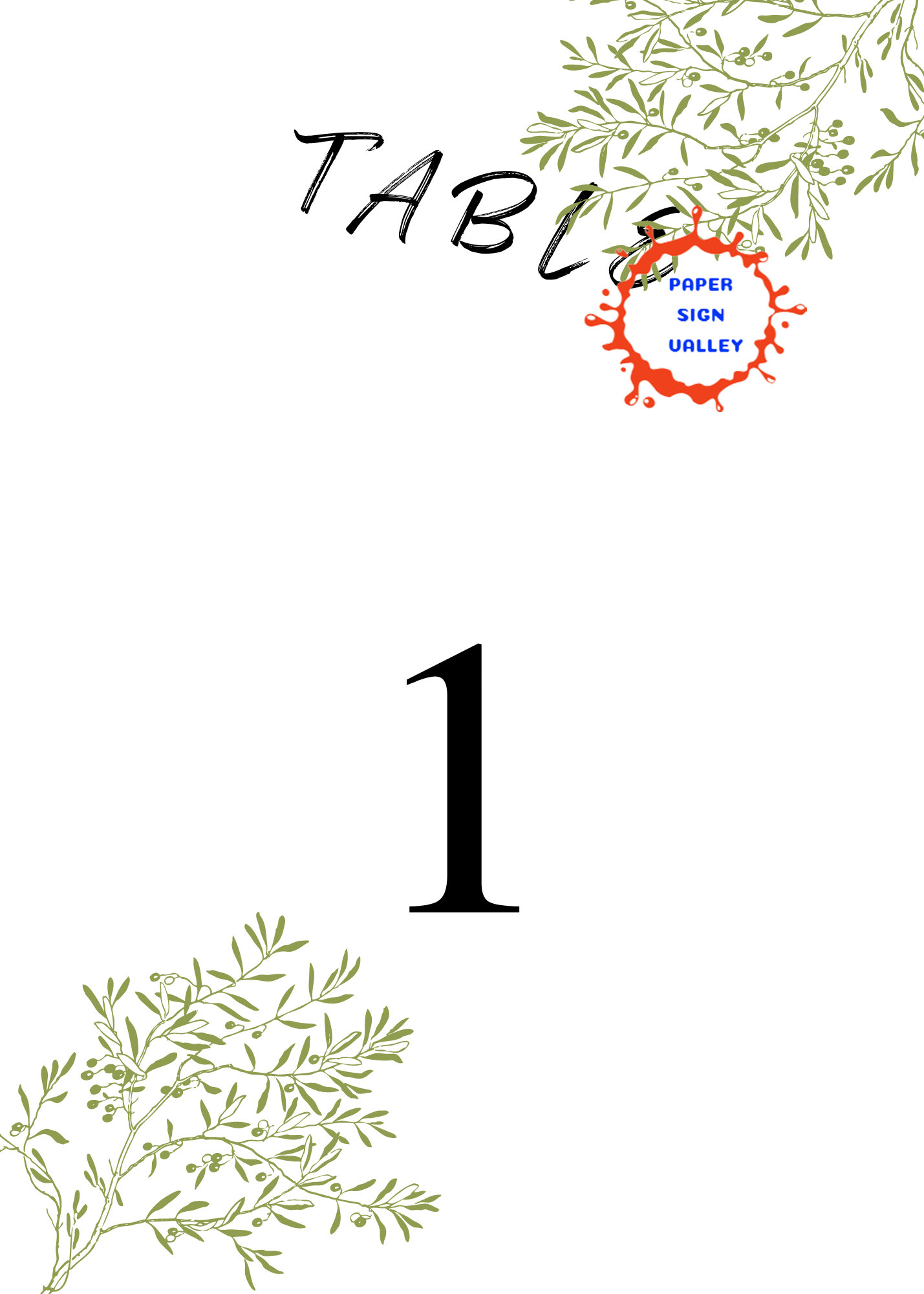 Printable Table Numbers, Party, Table Numbers Modern Printable Table ...