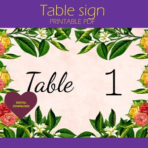 Printable Table Numbers, Party, Table Numbers Modern Printable Table ...