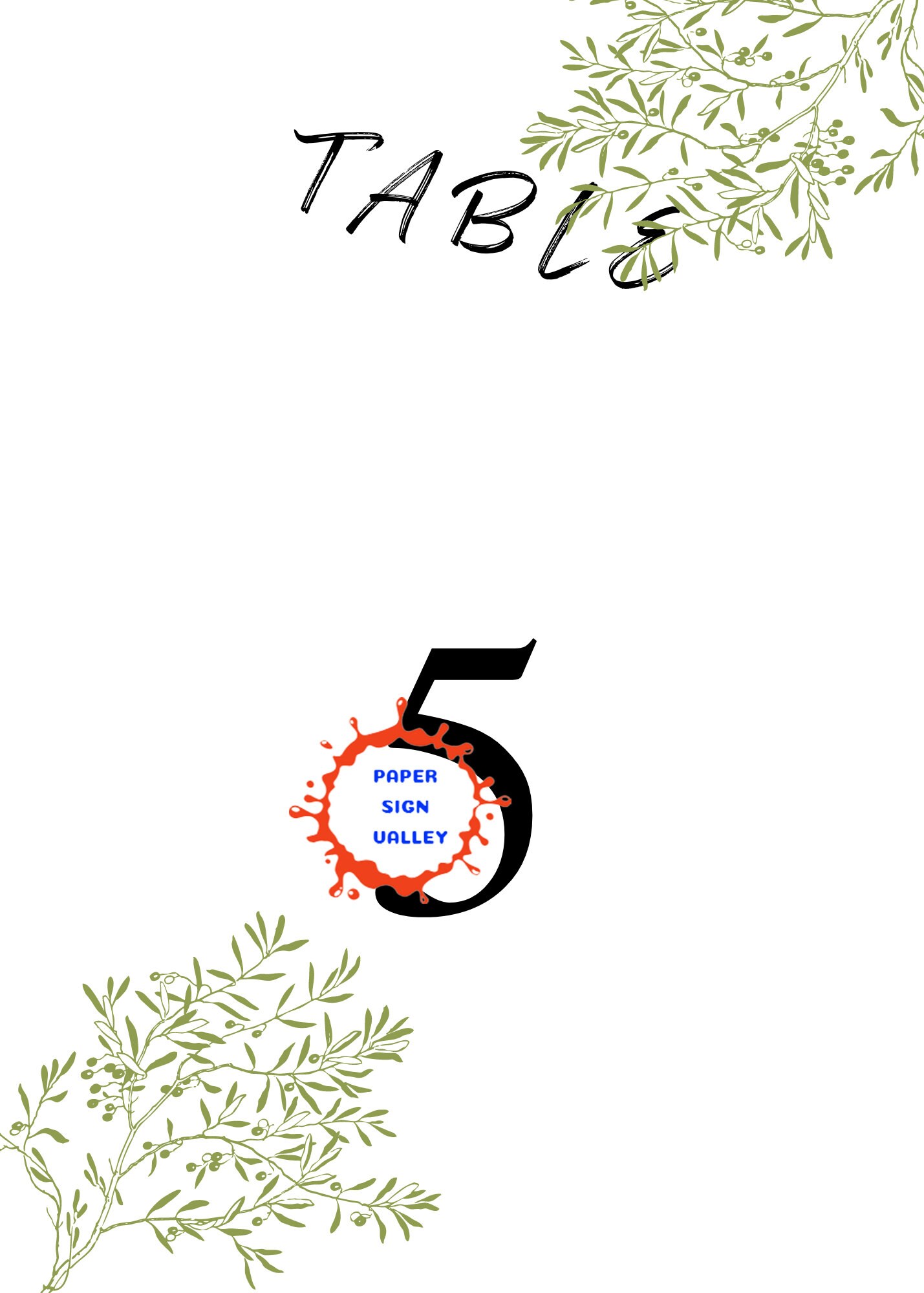 Printable Table Numbers, Party, Table Numbers Modern Printable Table ...