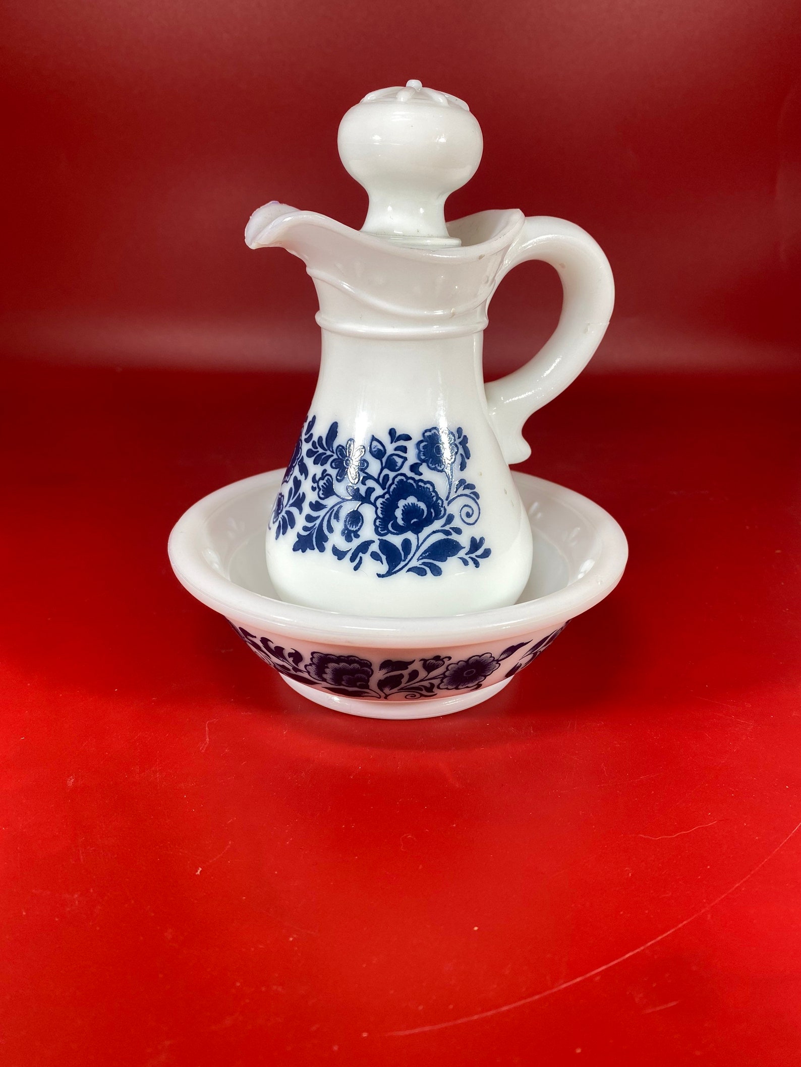 Vintage Avon Delft Blue Pattern Cruet With Bowl - Etsy