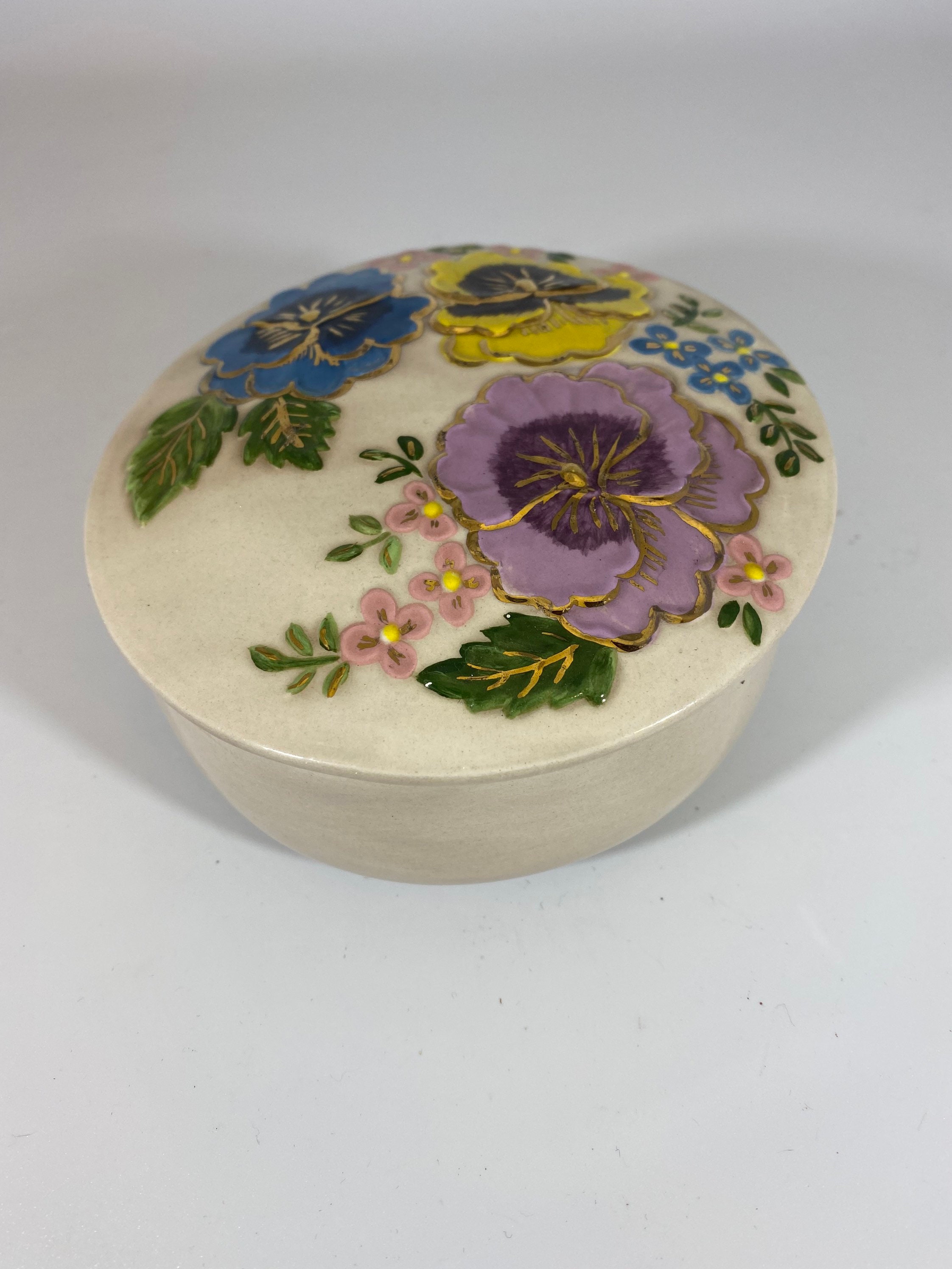 Vintage Ceramic Trinket Box - Etsy