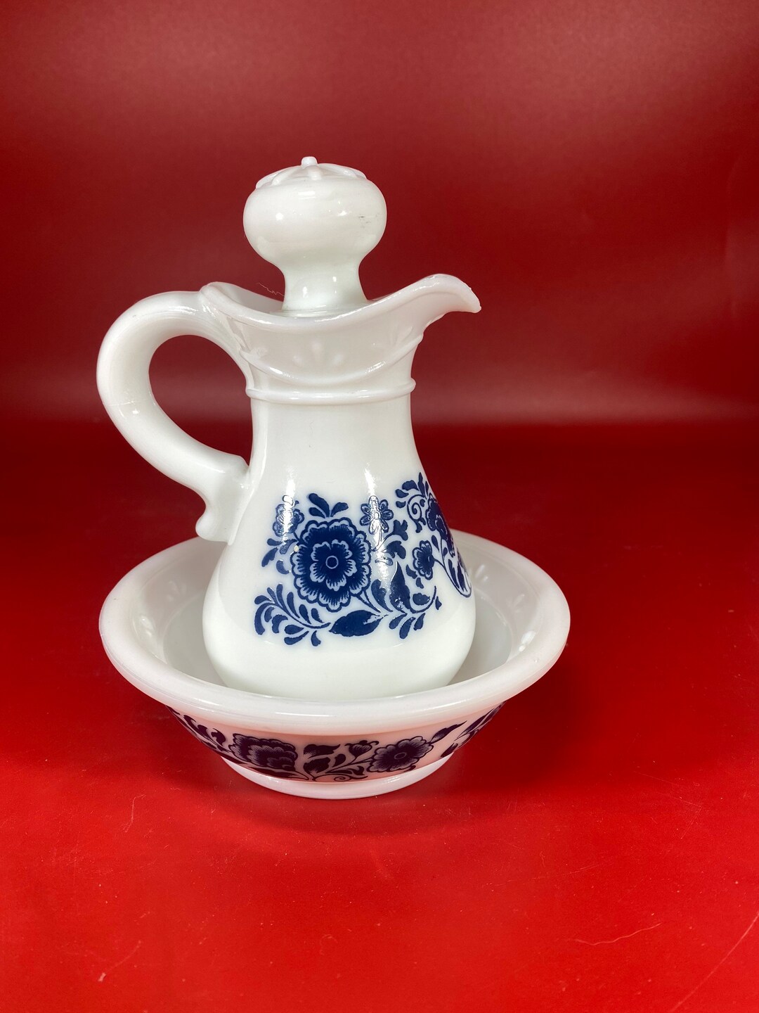 Vintage Avon Delft Blue Pattern Cruet With Bowl - Etsy