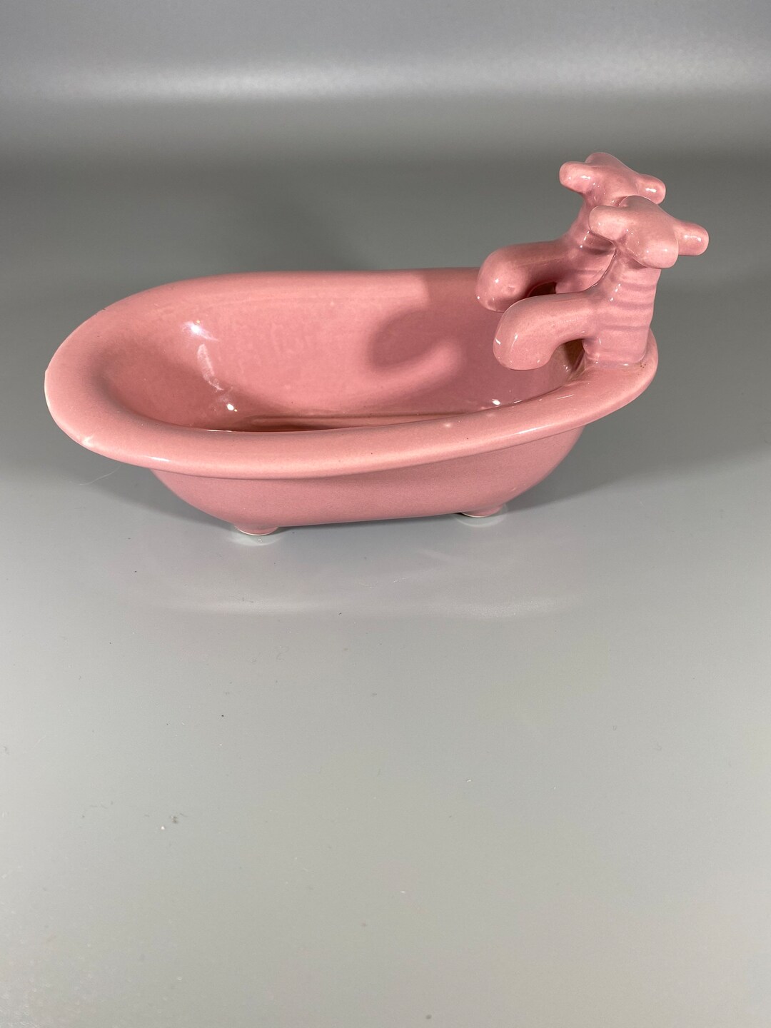 Vintage 1980’s Mauve/pink Ceramic Claw Foot Style Tub Soap Dish - Etsy