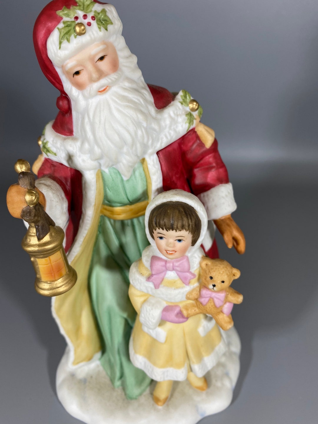 Vintage 1995 Avon Collectible Santa Claus With Girl Figurine - Etsy