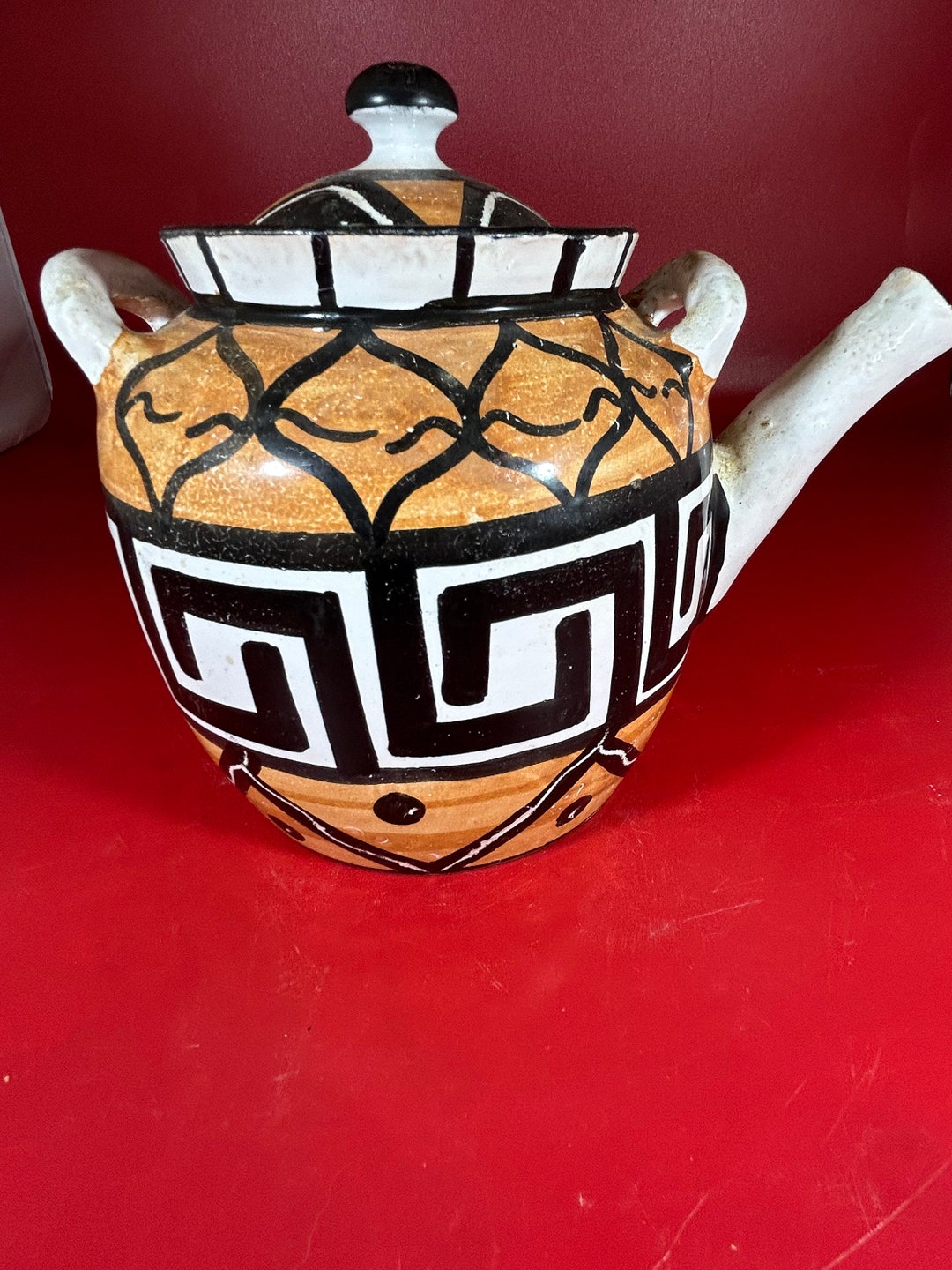 Vintage Southwest Style Pottery Teapot - Etsy