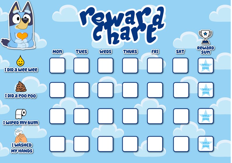 Bluey or Bingo Toilet Training Reward Chart, Also Helpful for Children ...